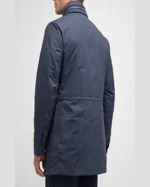 MOORER Topcoat With Stowaway Hood