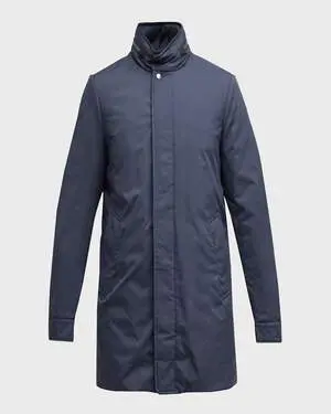 MOORER Topcoat With Stowaway Hood