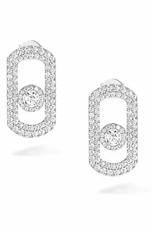 Messika So Move Diamond Pavé 18k Gold Earrings - White Gold