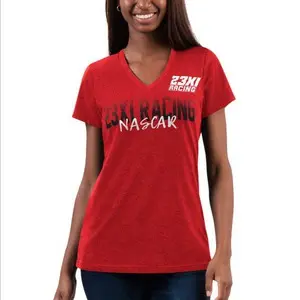G-III 4HER BY CARL BANKS 23xi Racing Snap V-neck T-shirt - Red