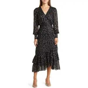 Lilly Pulitzer® Cristiana Dot Fil Coupé Long Sleeve Midi Dress