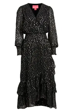 Lilly Pulitzer® Cristiana Dot Fil Coupé Long Sleeve Midi Dress