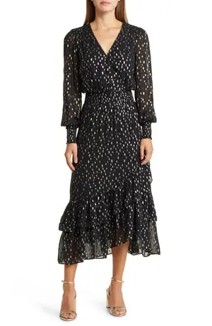 Lilly Pulitzer® Cristiana Dot Fil Coupé Long Sleeve Midi Dress
