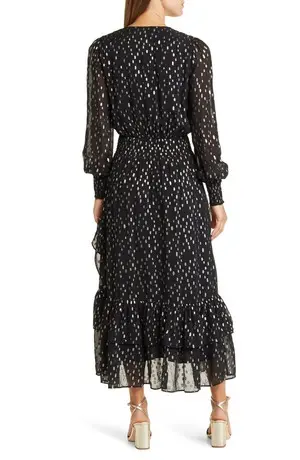 Lilly Pulitzer® Cristiana Dot Fil Coupé Long Sleeve Midi Dress
