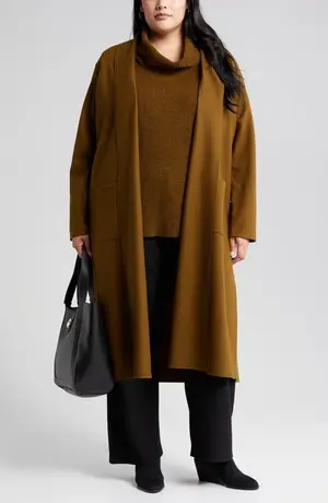Eileen Fisher Cowl Neck Organic Cotton Sweater