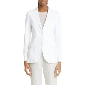 Eleventy Single-breasted Cotton-blend Blazer - 00 - White
