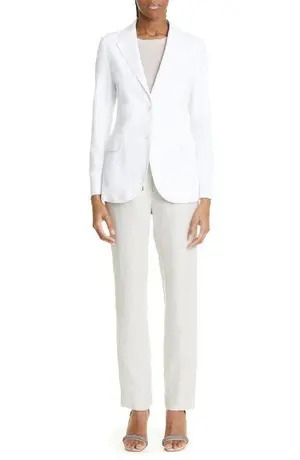 Eleventy Single-breasted Cotton-blend Blazer - 00 - White