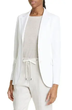 Eleventy Single-breasted Cotton-blend Blazer - 00 - White