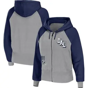 WEAR BY ERIN ANDREWS Dallas Cowboys Colorblock Full-zip Hoodie - Gray