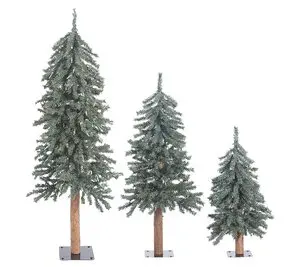 VICKERMAN Natural Bark Alpine Artificial Christ Mas Tree Set