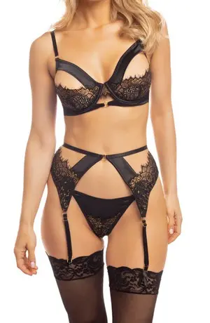 OH LA LA CHERI Ingrid Underwire Bra - Black/pale Gold