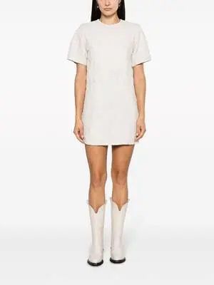 Zadig&Voltaire Riddy Crinkled Leather Mini Dress - Neutrals