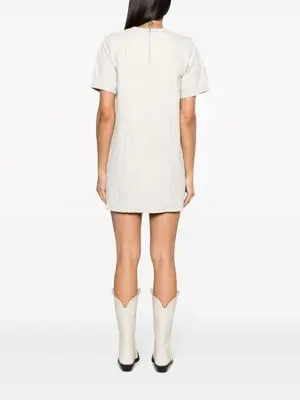 Zadig&Voltaire Riddy Crinkled Leather Mini Dress - Neutrals
