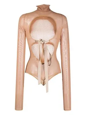 NENSI DOJAKA Crystal-embellished Mesh Bodysuit