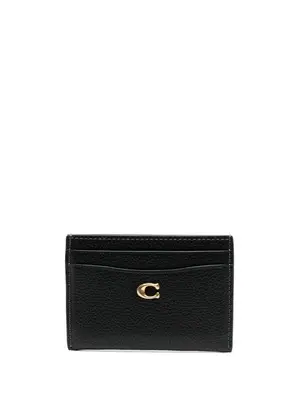COACH Logo-plaque Leather Cardholder - Black