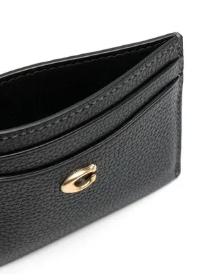 COACH Logo-plaque Leather Cardholder - Black