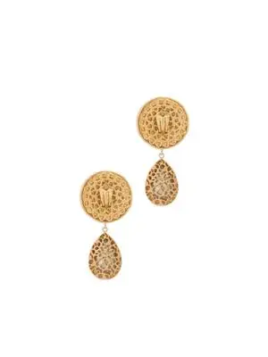 Dolce & Gabbana Logo-engraved Crystal Drop Earrings