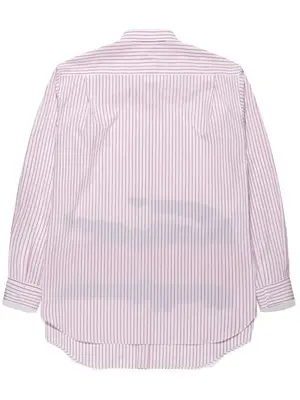 Comme Des Garçons Crocodile-print Pinstriped Shirt - Red