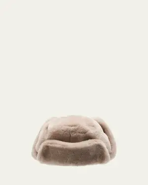 Pologeorgis Merino Shearling Trapper Hat Beige
