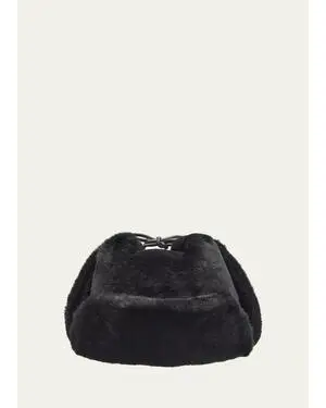 Pologeorgis Merino Shearling Trapper Hat - Choc