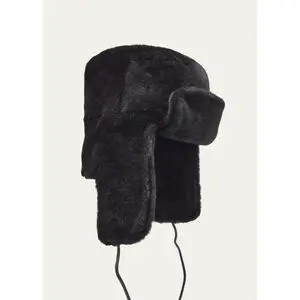 Pologeorgis Merino Shearling Trapper Hat - Choc