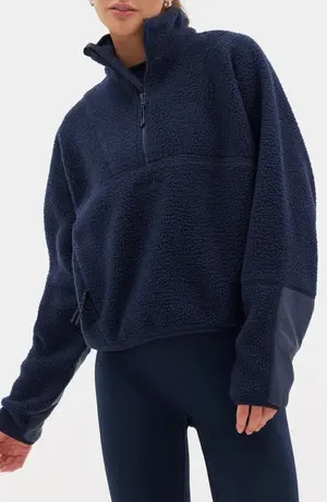 HALFDAYS Pieper Water Repellent Quarter Zip Top - Navy