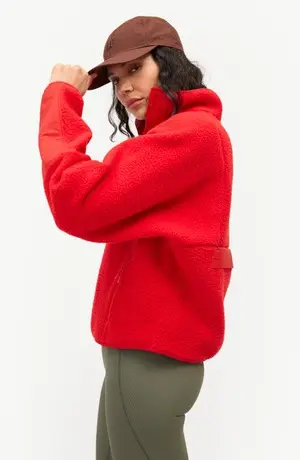 HALFDAYS Pieper Water Repellent Quarter Zip Top - Rouge