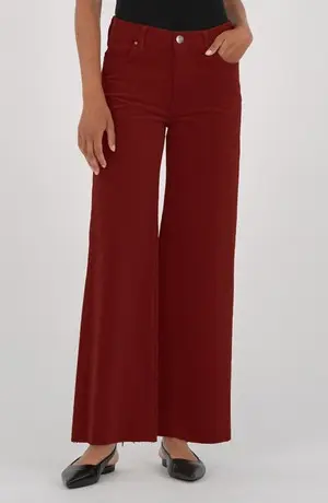 Kut From The Kloth Meg High-waist Wide-leg Jeans - Red