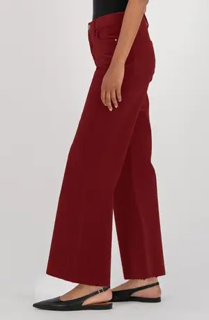 Kut From The Kloth Meg High-waist Wide-leg Jeans - Red