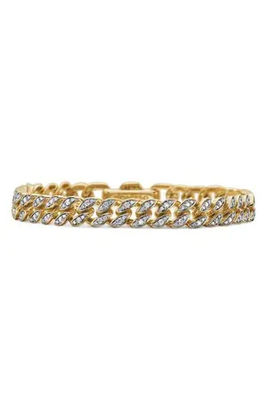 David Yurman 18k Gold Pavé Diamond Curb Chain Bracelet