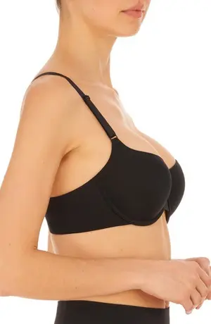 Natori Liquid Underwire Balconette Push-up Bra - Black