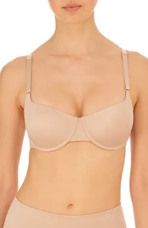Natori Liquid Underwire Balconette Push-up Bra - Light Mocha
