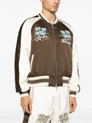 Rhude Souvenir Embroidered Bomber Jacket - Brown