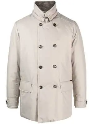 MOORER Kurt-gf Double-breasted Padded Coat - Neutrals