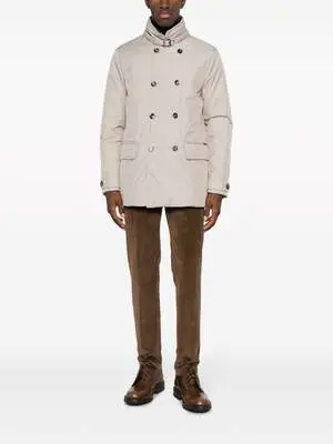 MOORER Kurt-gf Double-breasted Padded Coat - Neutrals