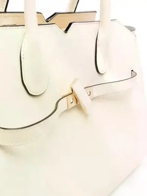 VALEXTRA Milano Medium Leather Tote Bag - Neutrals