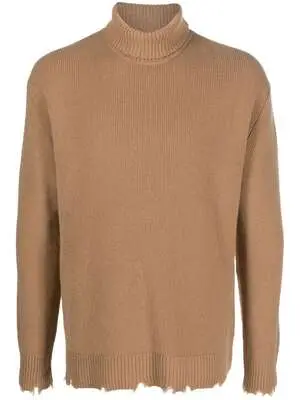 LANEUS Ripped Wool Sweatshirt
