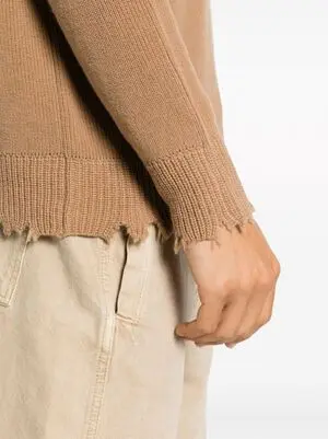 LANEUS Ripped Wool Sweatshirt