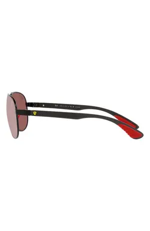 Ray-ban X Scuderia Ferrari 61mm Polarized Pilot Sunglasses - Matte Black