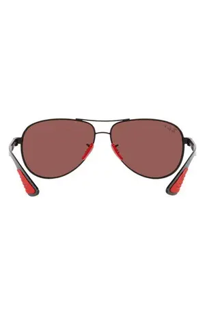 Ray-ban X Scuderia Ferrari 61mm Polarized Pilot Sunglasses - Matte Black