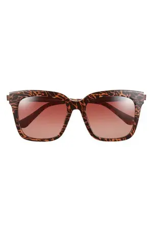 DIFF Bella 54mm Square Sunglasses Animal / Brown Gradient