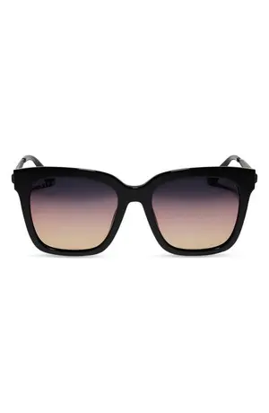 DIFF Bella 54mm Square Sunglasses Black/twilight Gradient
