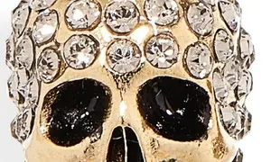 Alexander McQueen Pave Skull Drop Earrings - Coffee