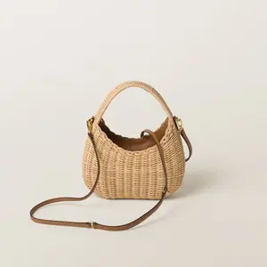 Miu Miu Wander Wicker Hobo Bag