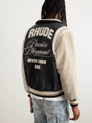 Rhude Embroidered Canvas Varsity Jacket