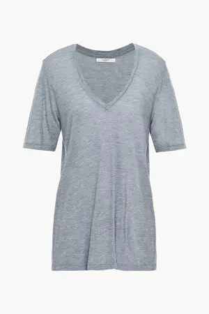 MARANT ETOILE Marant Étoile Denton Mélange Stretch-Jersey T-Shirt - Light Gray