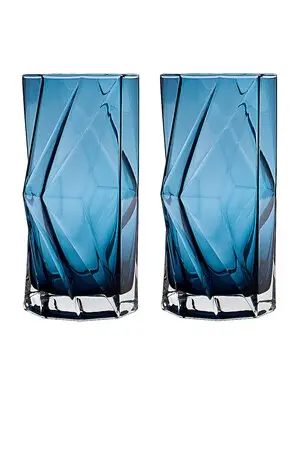 MAX ID NY Ghost Highball Glass Pair - Blue