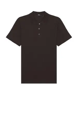 Theory Theory Bron Cotton Polo In Black Malbec