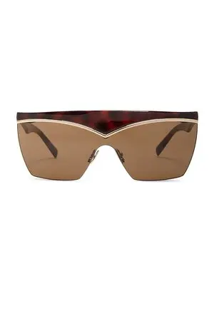 Saint Laurent Sl 614 Mask Sunglasses - Havana