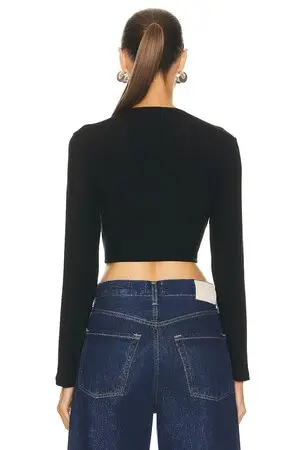 LESET Lauren Crop Cardigan - Black